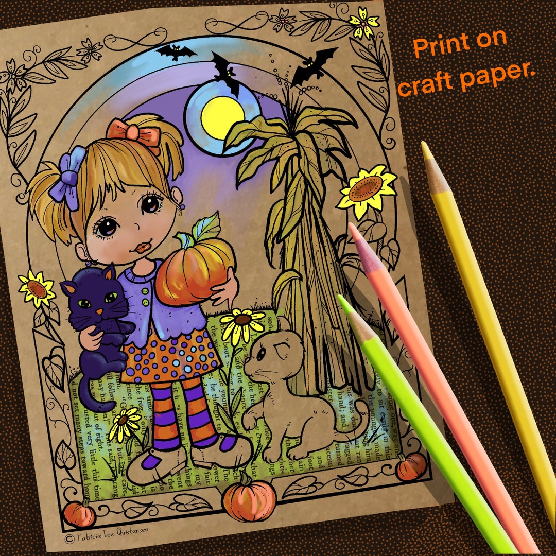 Halloween Instant Download Digital Coloring Page - Etsy