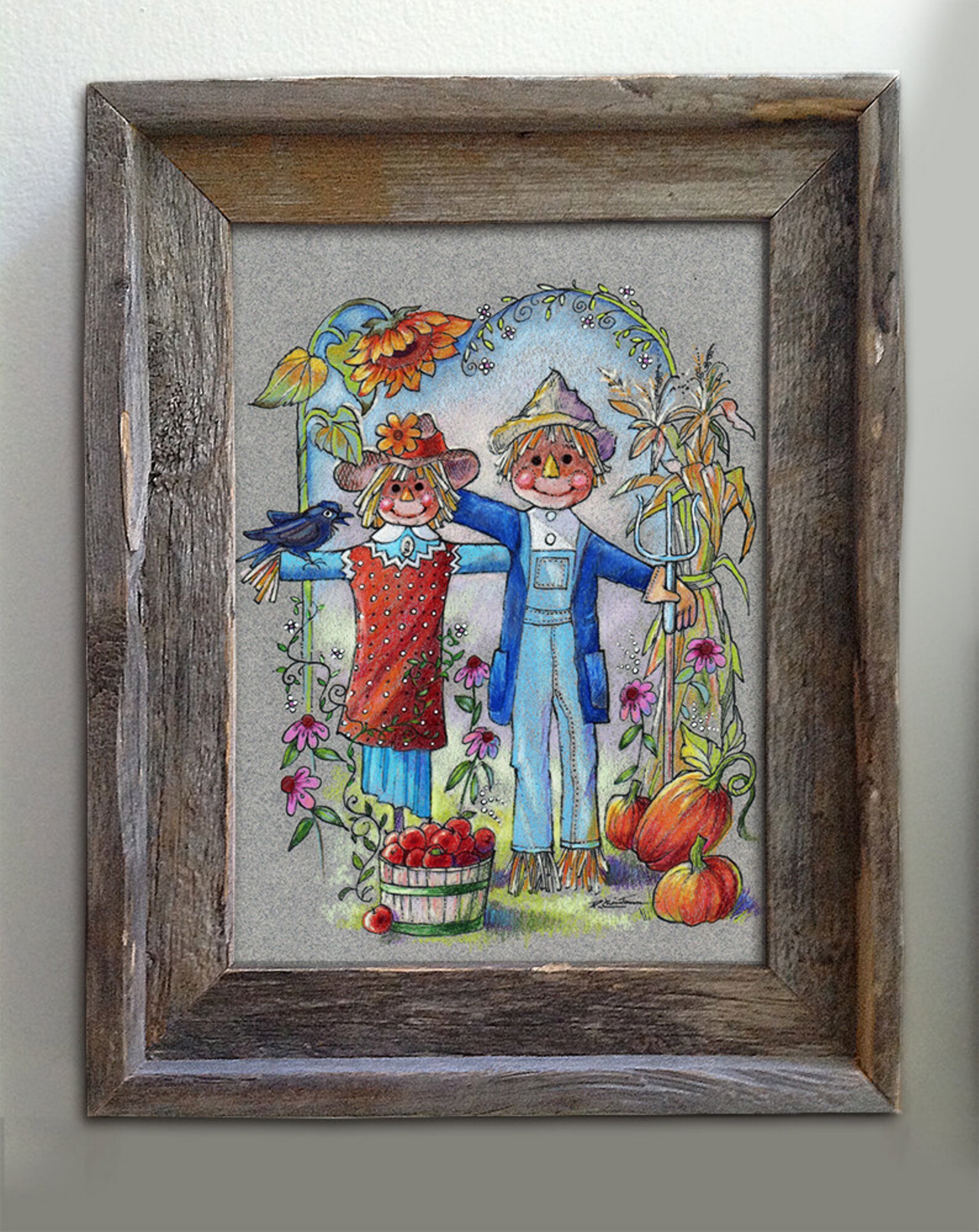 Instant Download - Autumn Fall Coloring Book Page American Gothic ...
