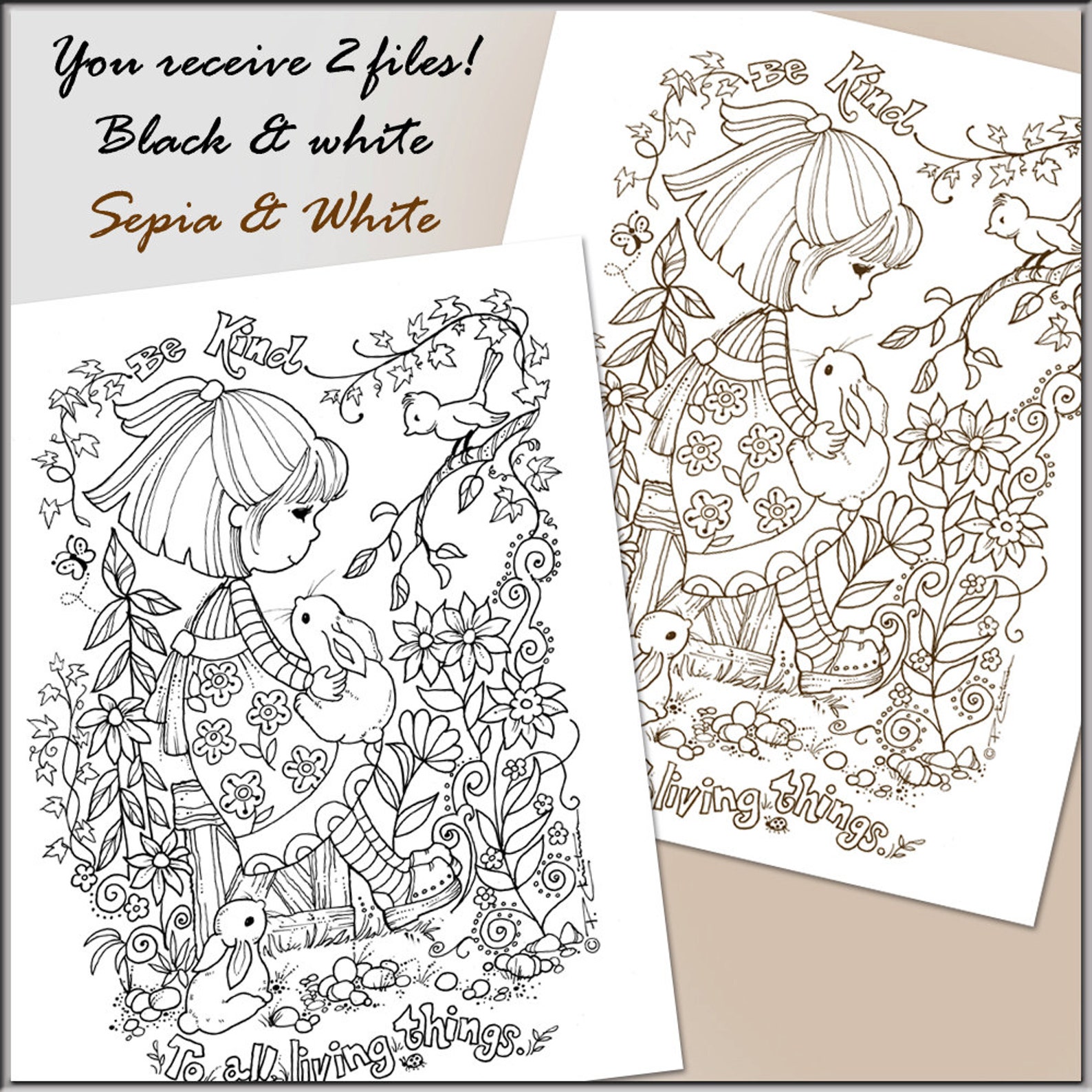 Coloring Book Pages instant Digital Download Colored - Etsy