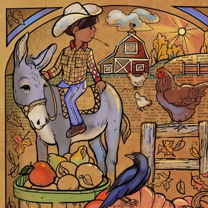 Instant Digital Download Farm Boy Coloring Page Country Life - Etsy