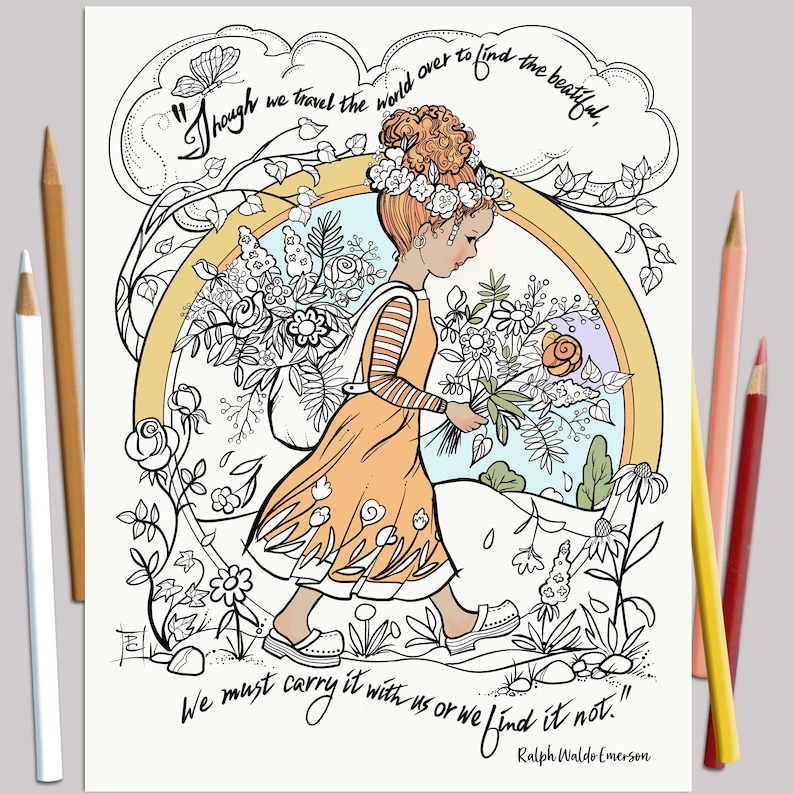 Instant Download Digital Coloring Page Young Girl Natural Hair Curls ...