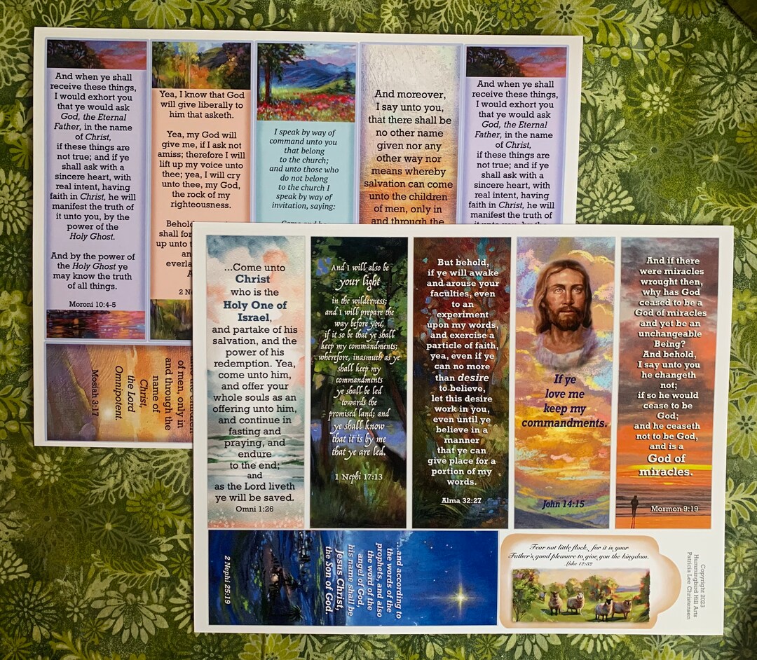 Digital Download Book of Mormon Scripture Bookmarks - LDS Missionary ...