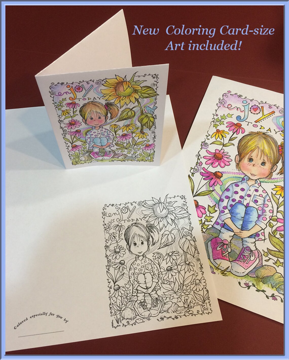 Coloring Book Pages PLUS BONUS Greeting Card-size Art - Etsy