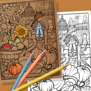 Instant Download Digital Coloring 2 Pages - Autumn Halloween ...
