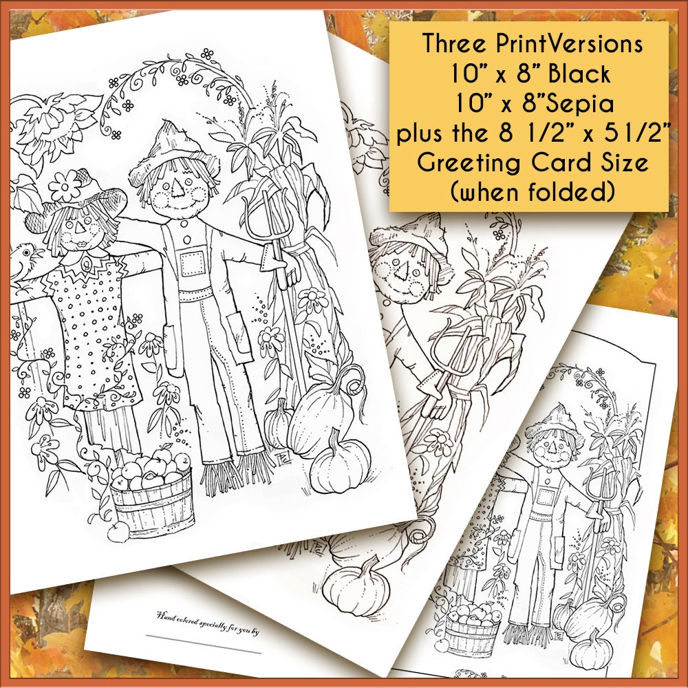 Instant Download Autumn Fall Coloring Book Page American - Etsy