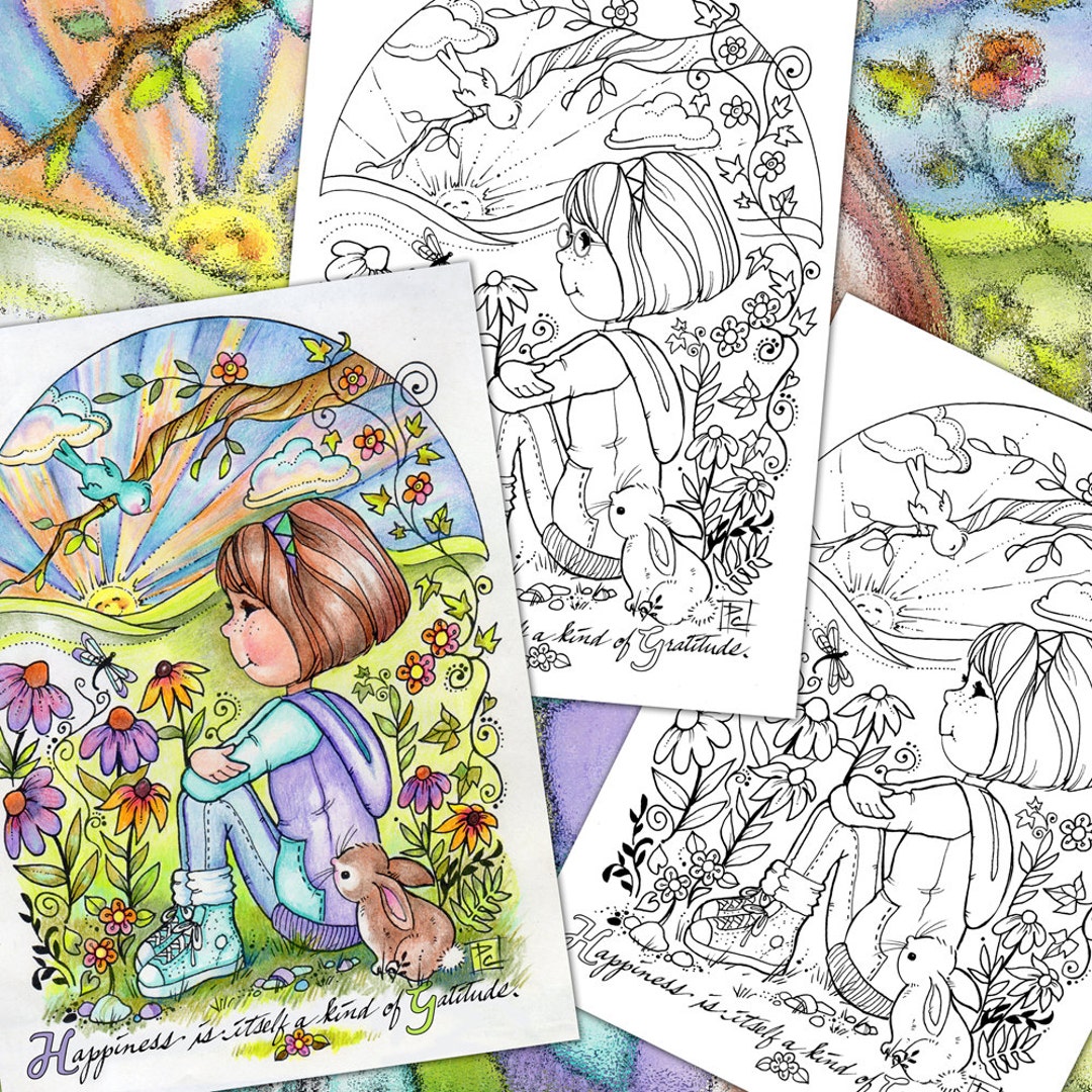 Coloring Book Pages Digital Download Colored Pencils Jel Pens You Print ...
