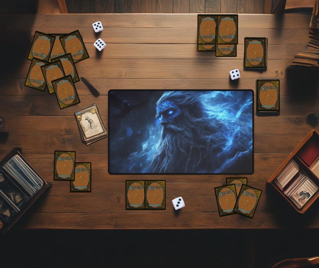 Blue Synergy MTG Playmat | Nordic Warrior Magic the Gathering Desk Mat ...