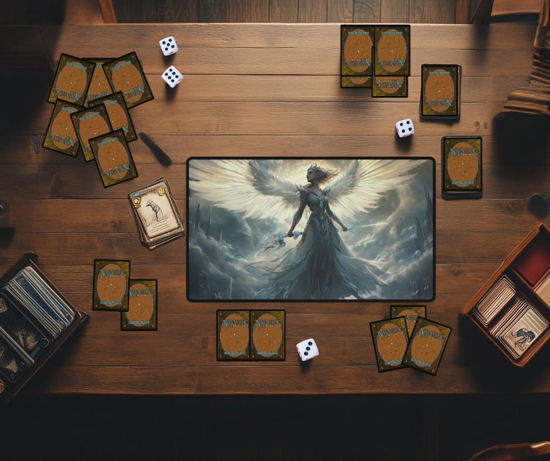 Angelic Valkyrie MTG Playmat | Valkyrie Magic the Gathering Desk Mat | TCG Trading Card Game Mat ...