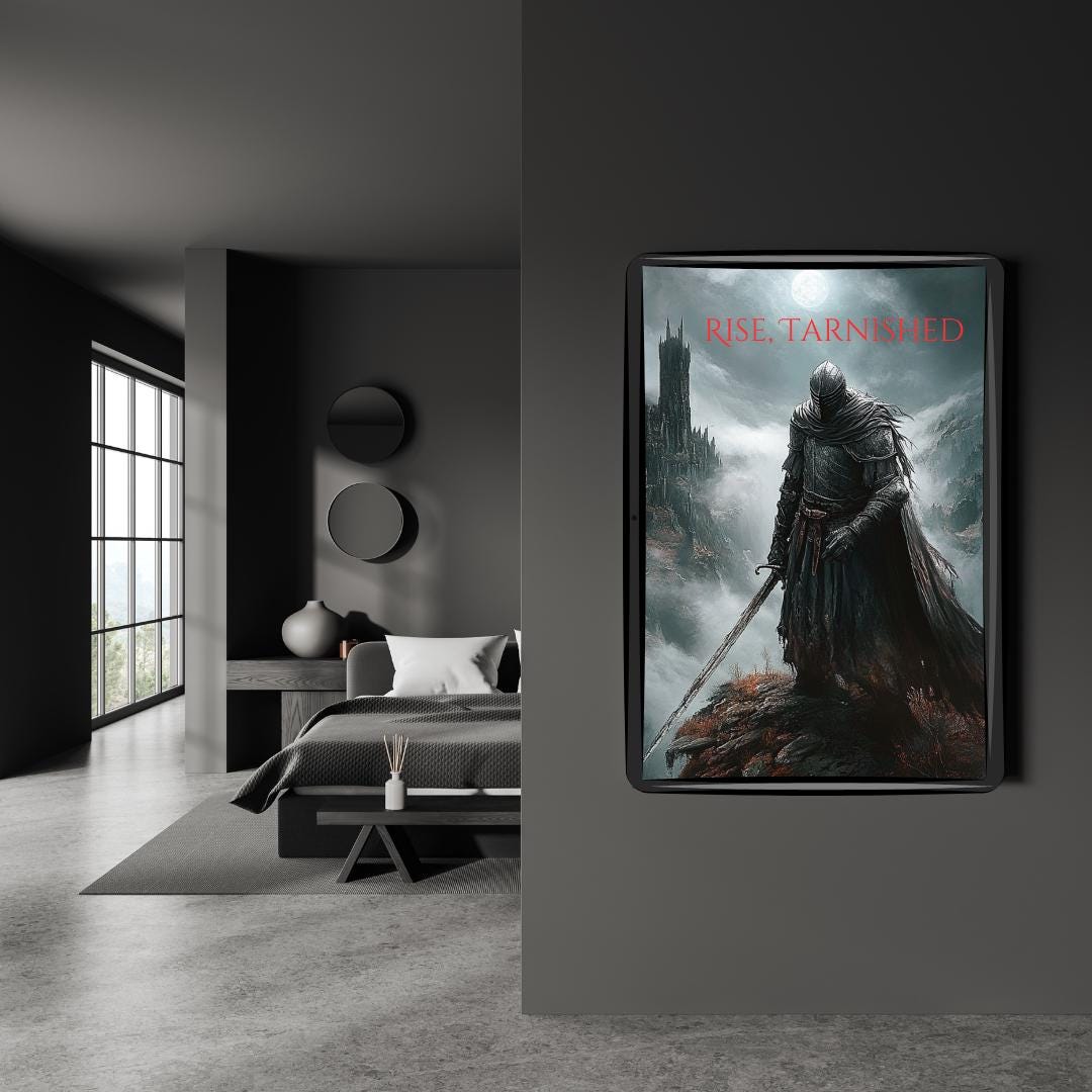 Rise Tarnished Elden Ring Fan Art Poster Digital Download & Optional Print Dark Fantasy Wall Art ...