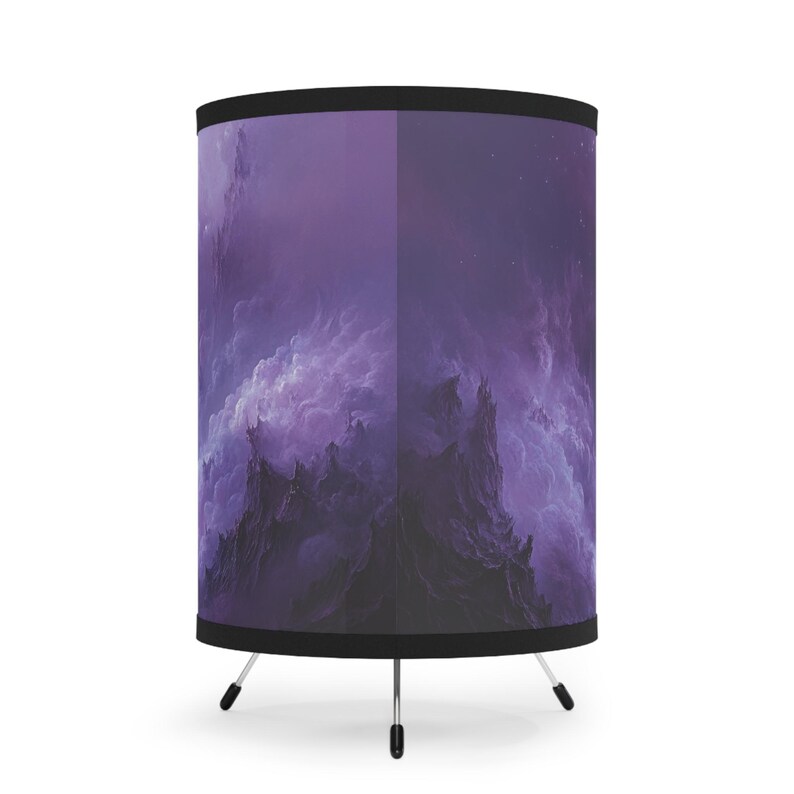Cosmic Tripod Lamp With Custom Nebula Shade Purple Astral Design 7x11 ...