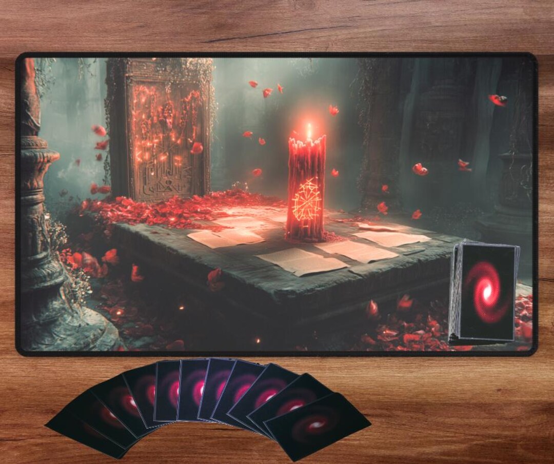 Red Mana Runic Candle Devotion Playmat Fantasy Spellcaster Table MTG & TCG Mat - Etsy