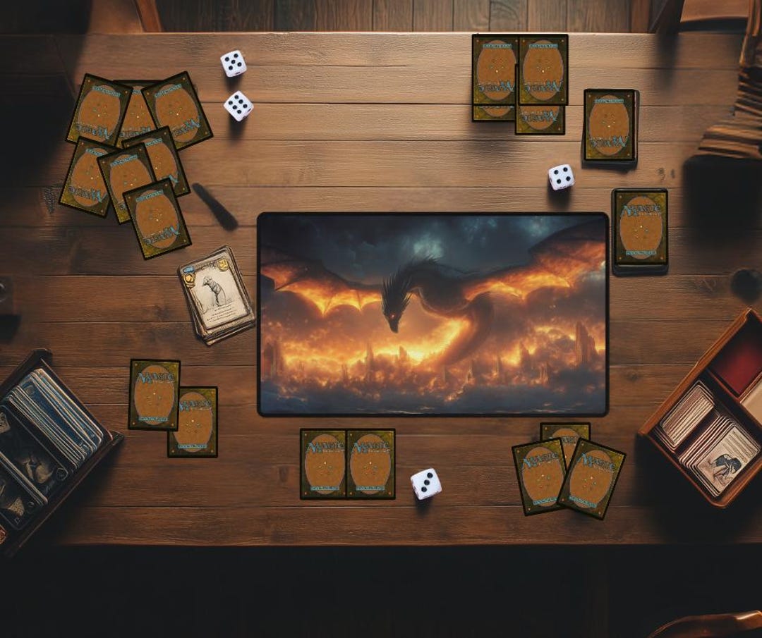 Runic Dragon MTG Playmat: Magic the Gathering Desk Mat - Etsy
