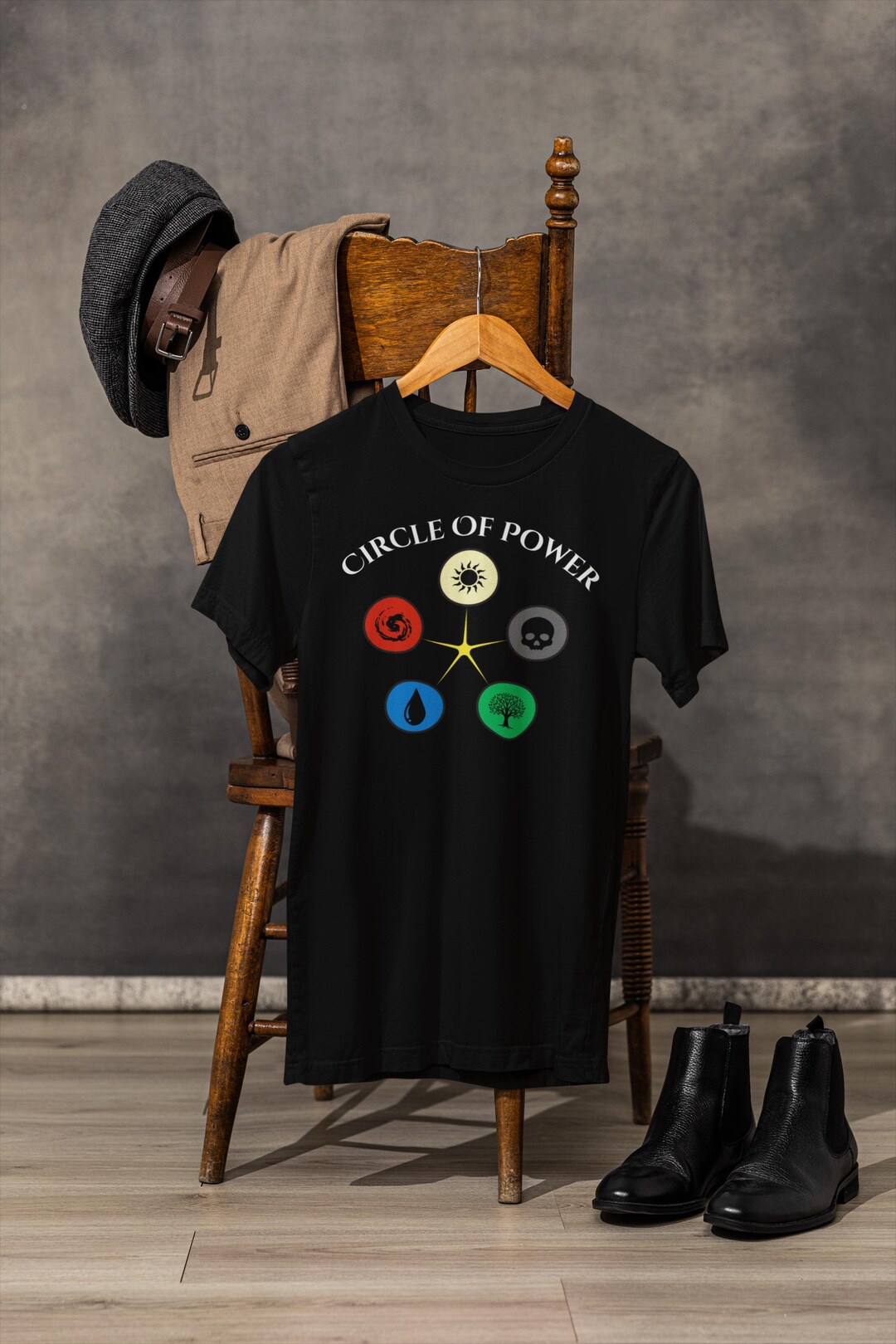 Mana Colors "circle of Power" Shirt | Five-mana Symbol Tee | Tabletop ...
