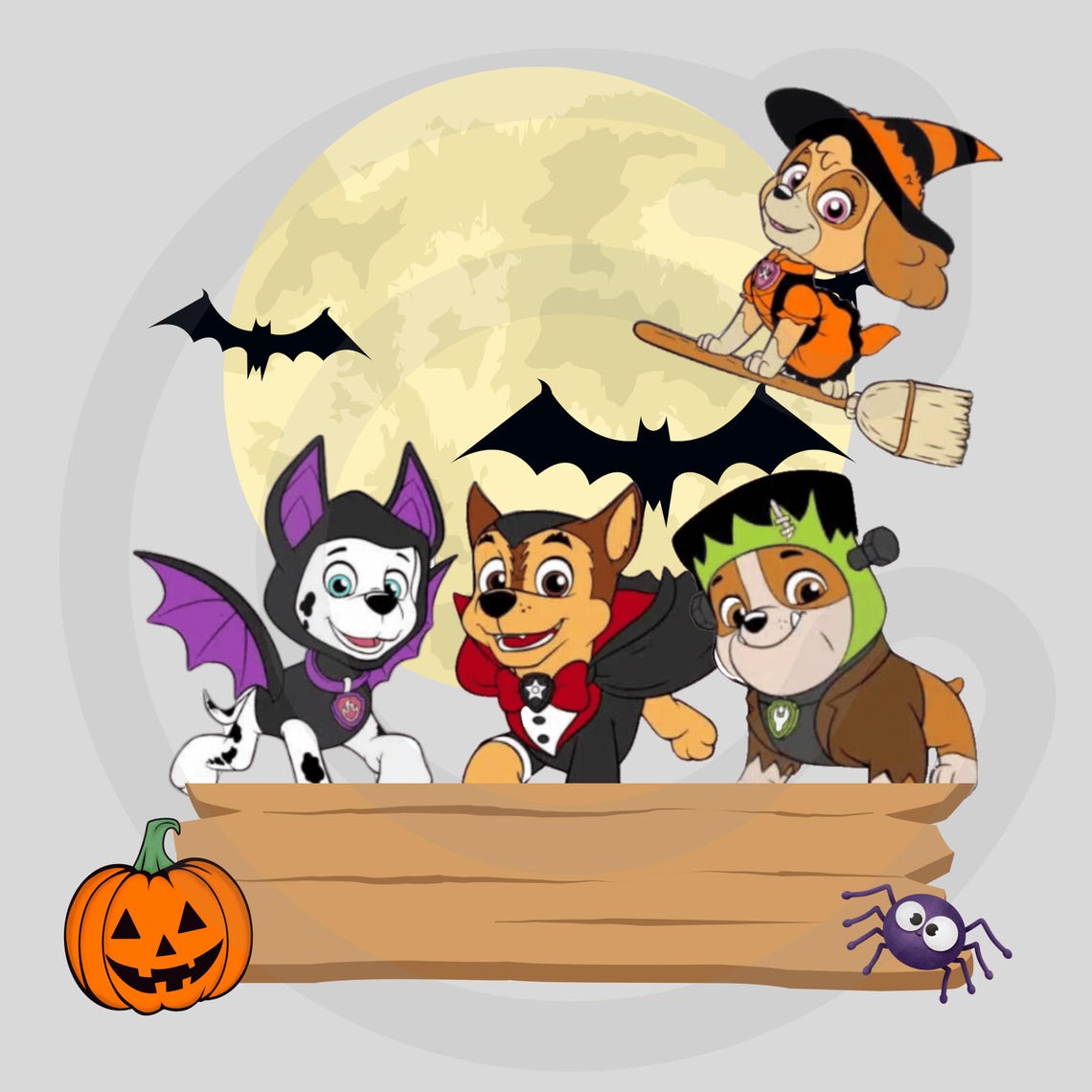 PAW PATROL HALLOWEEN Customizable Treat Bag Png, Paw Patrol Halloween ...