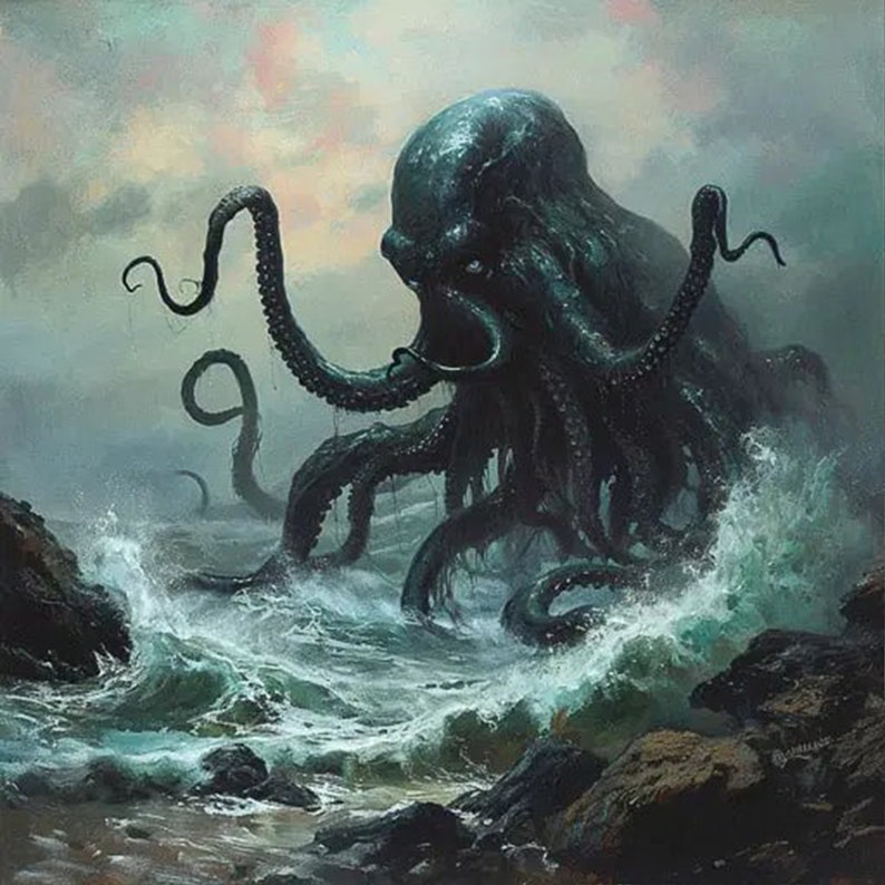 Octopus Sea Monster Digital File PNG - Etsy