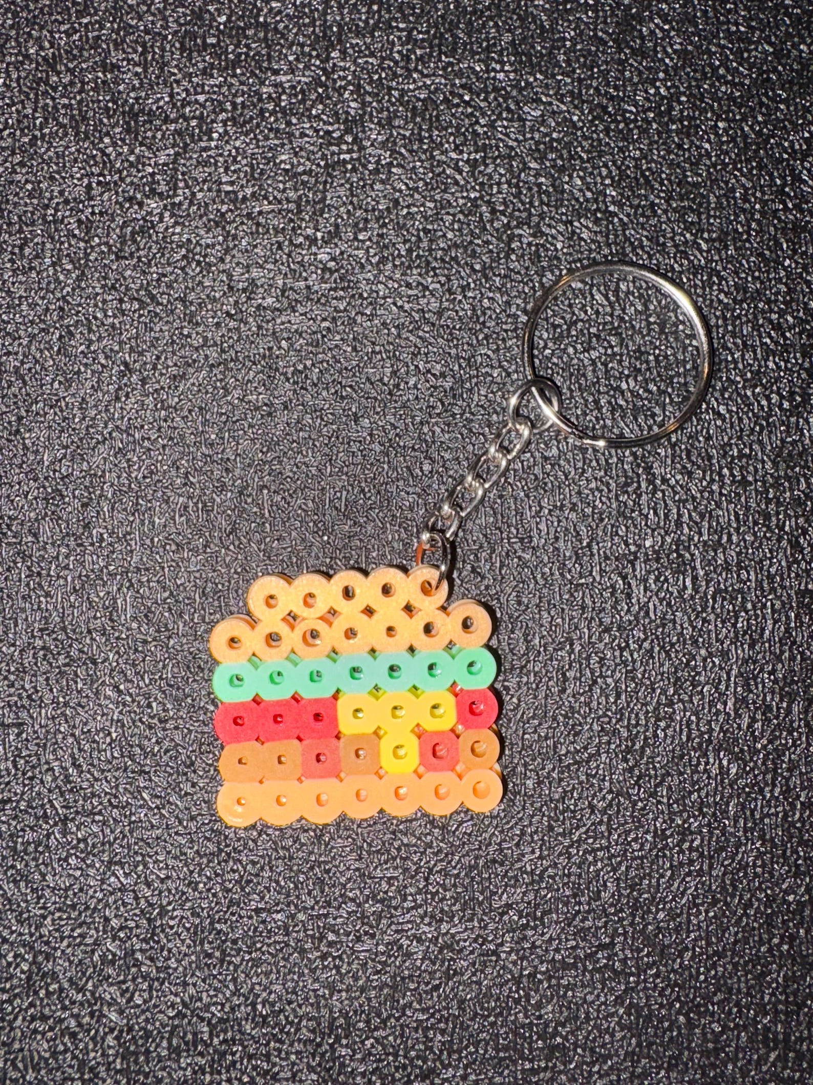 Perler Bead Burger Keychain - Etsy