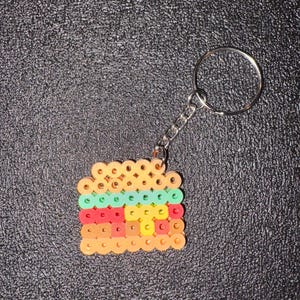 Perler Bead Burger Keychain - Etsy