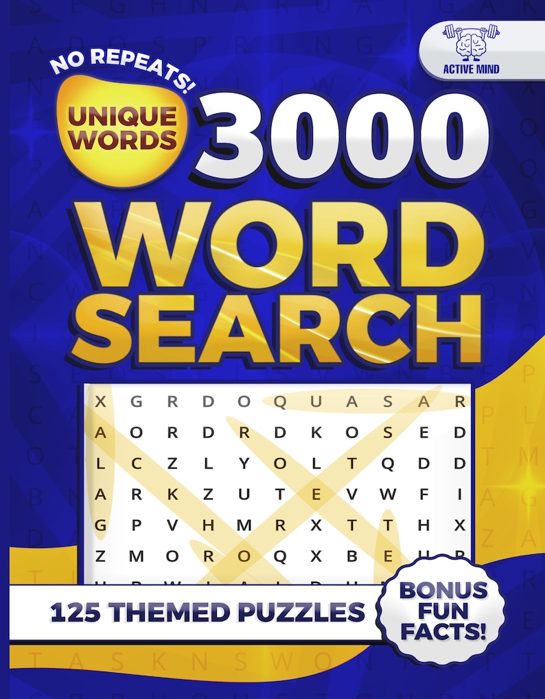 3000 Unique Word Search Puzzles With Fun Facts *no Repeats* (digital ...