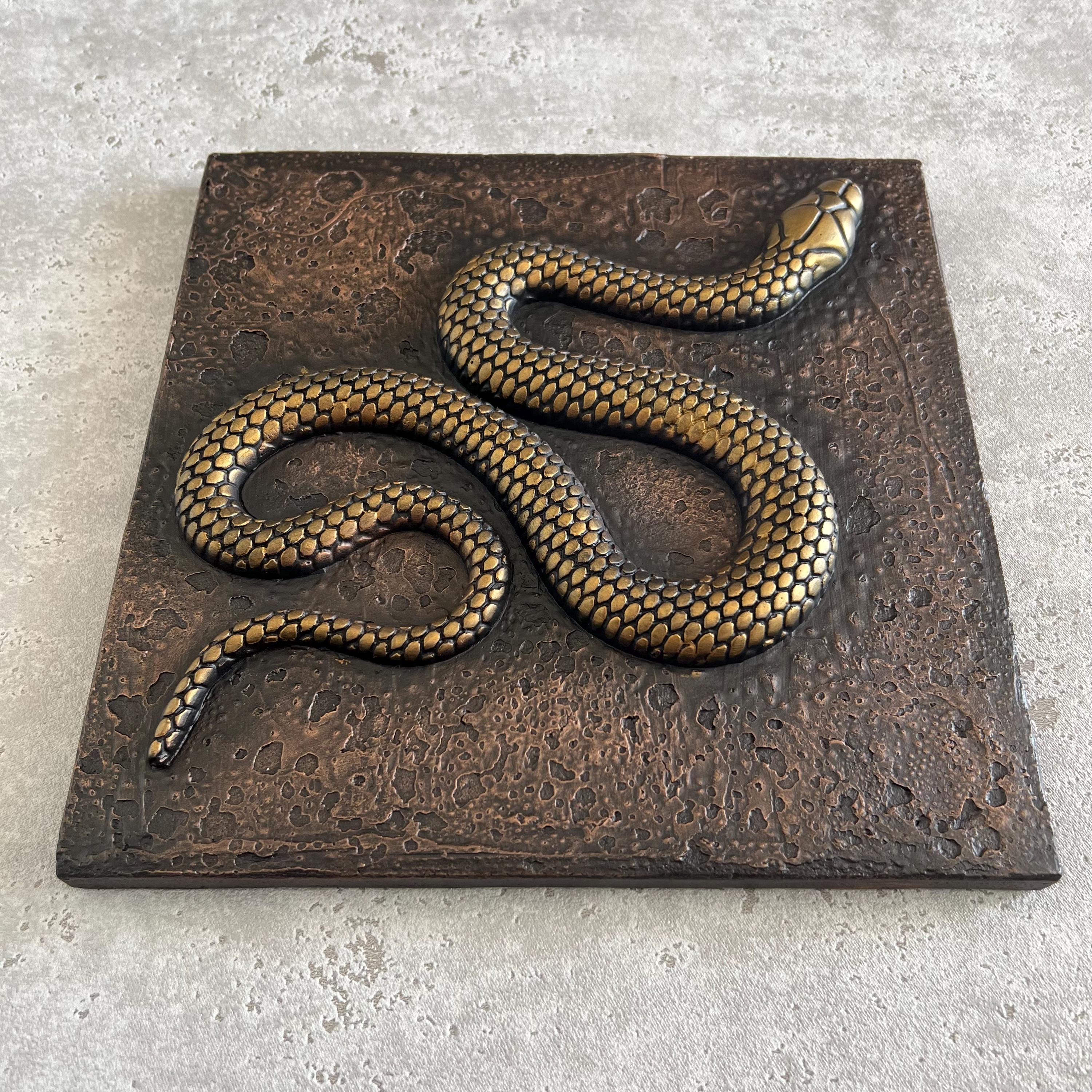 Snake Wall Sculpture, Ghotic 3D Serpent Home Decor, Antique Gold Wall ...