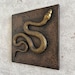 Snake Wall Sculpture, Ghotic 3D Serpent Home Decor, Antique Gold Wall ...