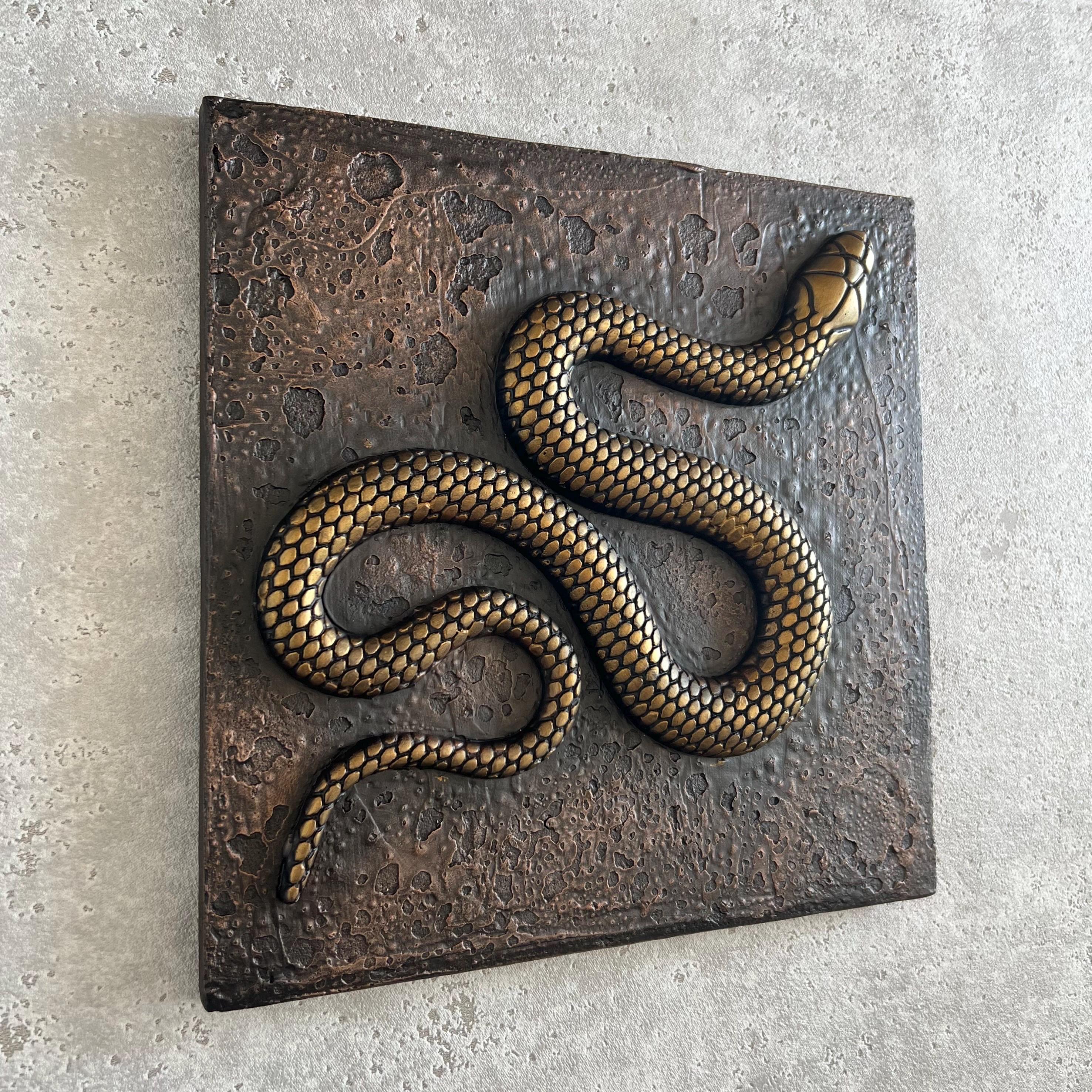 Snake Wall Sculpture, Ghotic 3D Serpent Home Decor, Antique Gold Wall ...