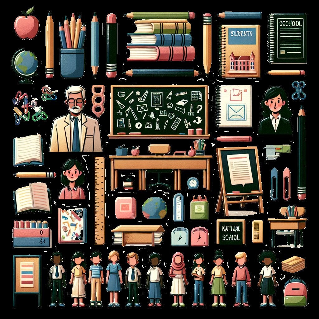 Back to School Clipart, School Clip Art, Pencil, Crayon, Books ...