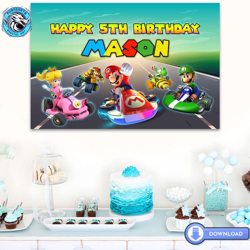 Mario Kart Banner - Etsy