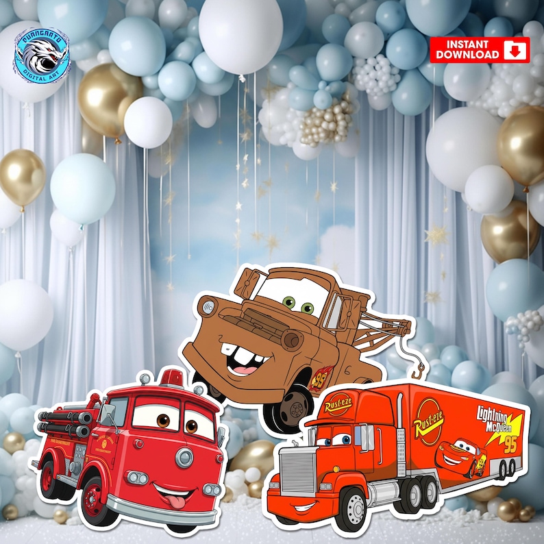 Cars Movie Cutout Set: Birthday Party Decorations (digital Download) - Etsy