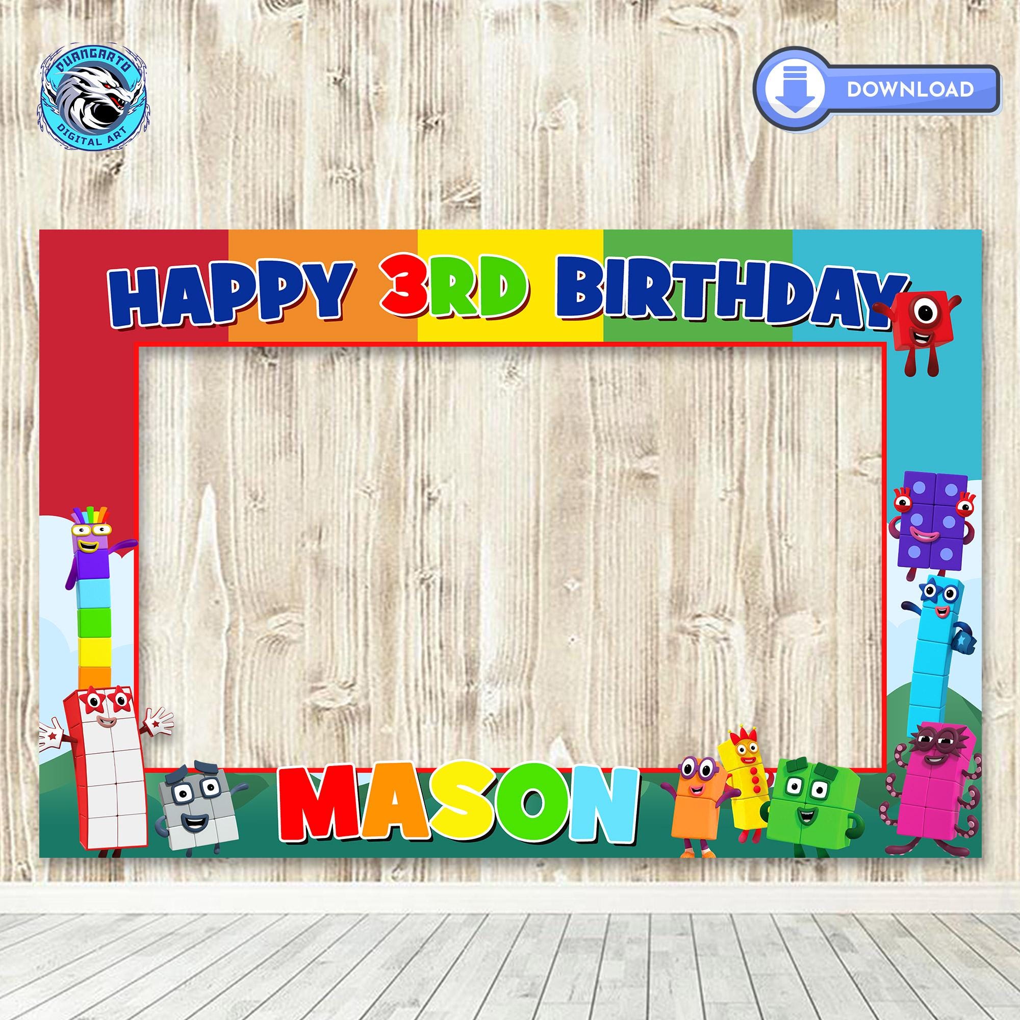 Numberblocks Booth Frame Digital Download, Custom Photo Booth Frame for ...