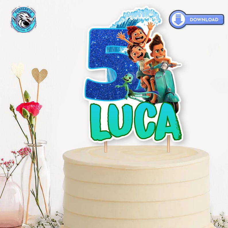 Printable Luca Birthday Cake Topper: Custom Party Decoration (digital ...
