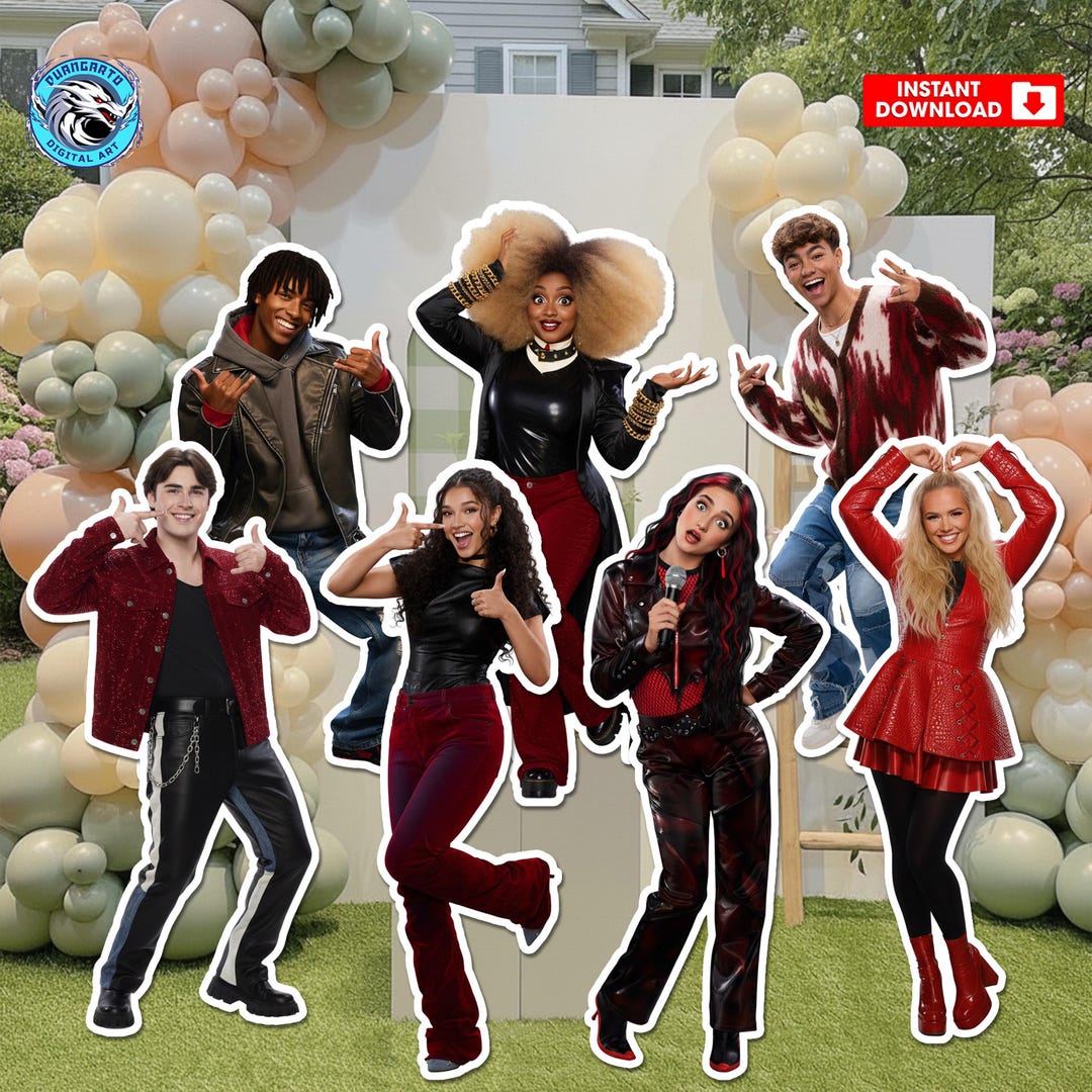 Descendants Zombies 4 Party Cutouts: Disney Birthday Decorations ...