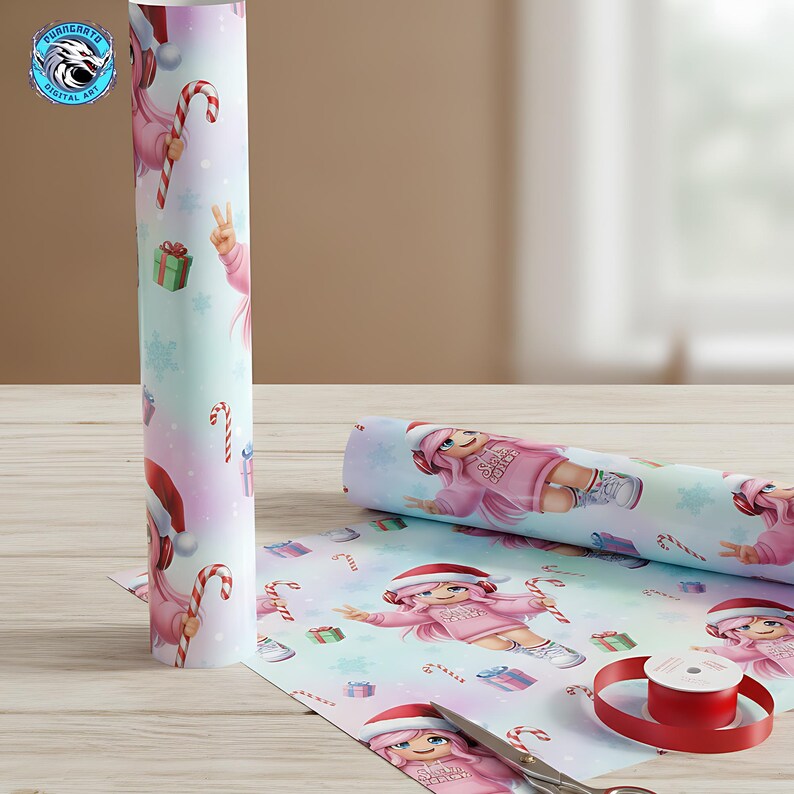 Roblox Girl Christmas Wrapping Paper: Pink Video Game Theme - Etsy