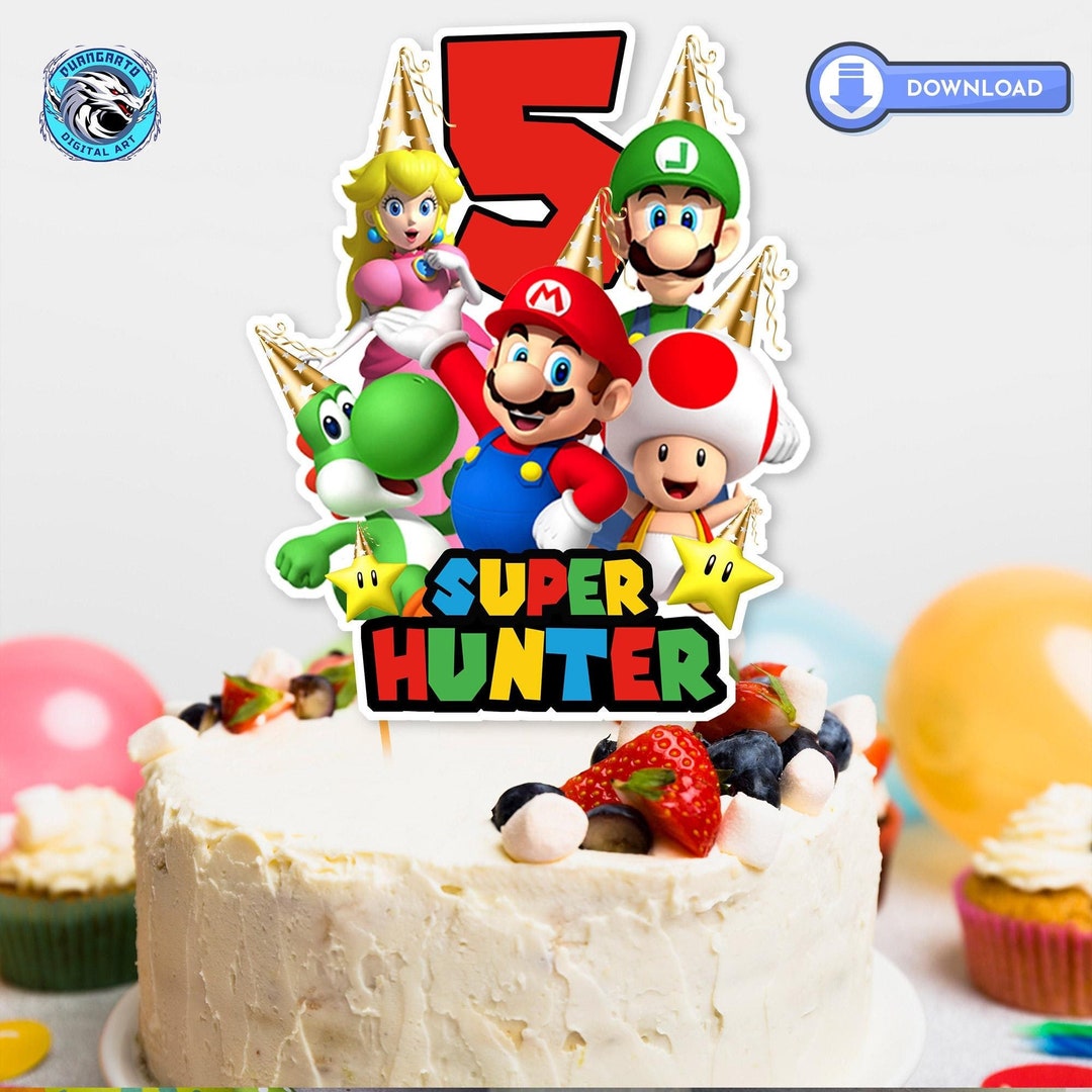 Printable Mario Birthday Cake Toppers, Custom Birthday Party ...
