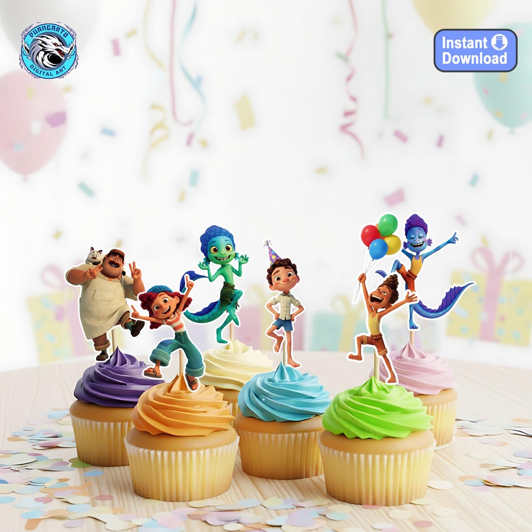 Luca Cupcake Toppers: Instant Download Ocean Theme Party Decor - Etsy
