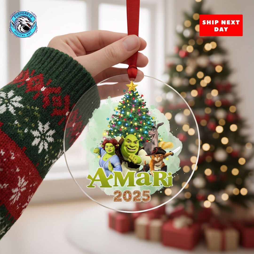 Personalized Shrek Christmas Ornament: Acrylic Holiday Keepsake - Etsy