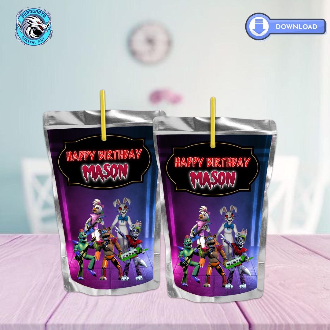 FNAF Capri Sun Label, Gamer Birthday Party Favor (digital Download) - Etsy