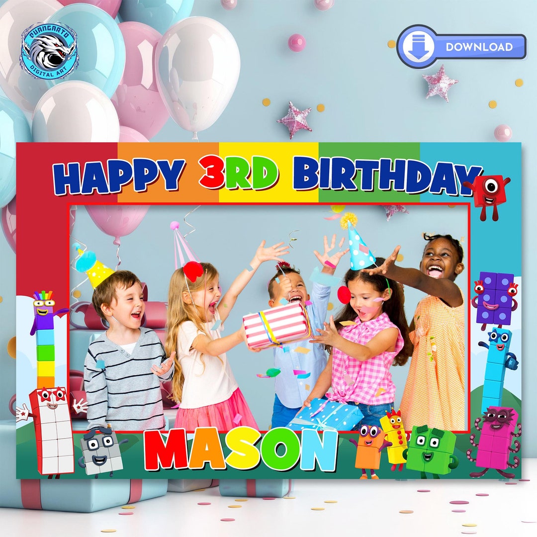 Numberblocks Booth Frame Digital Download, Custom Photo Booth Frame for ...