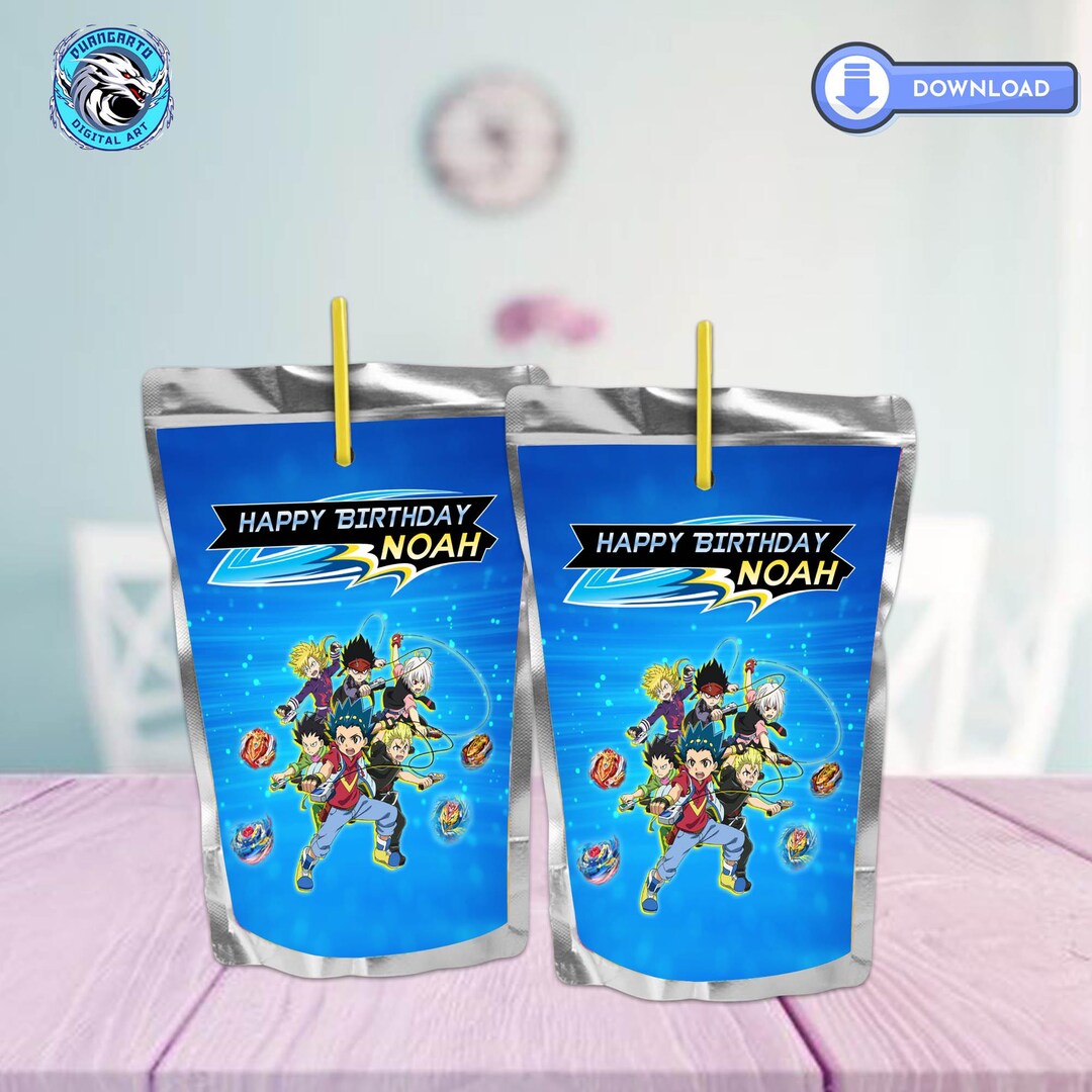 Printable Beyblade Birthday Capri Sun Label Template (digital File) - Etsy