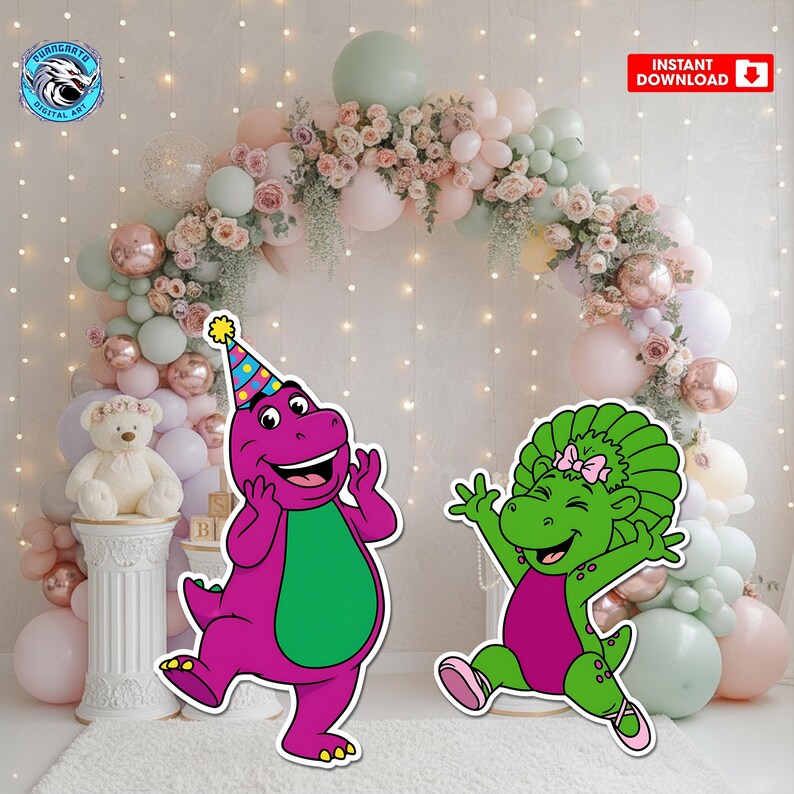 Barney and Friends Cutouts: Birthday Party Decorations (instant ...