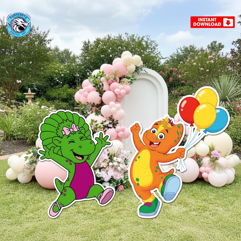 Barney and Friends Cutouts: Birthday Party Decorations (instant ...