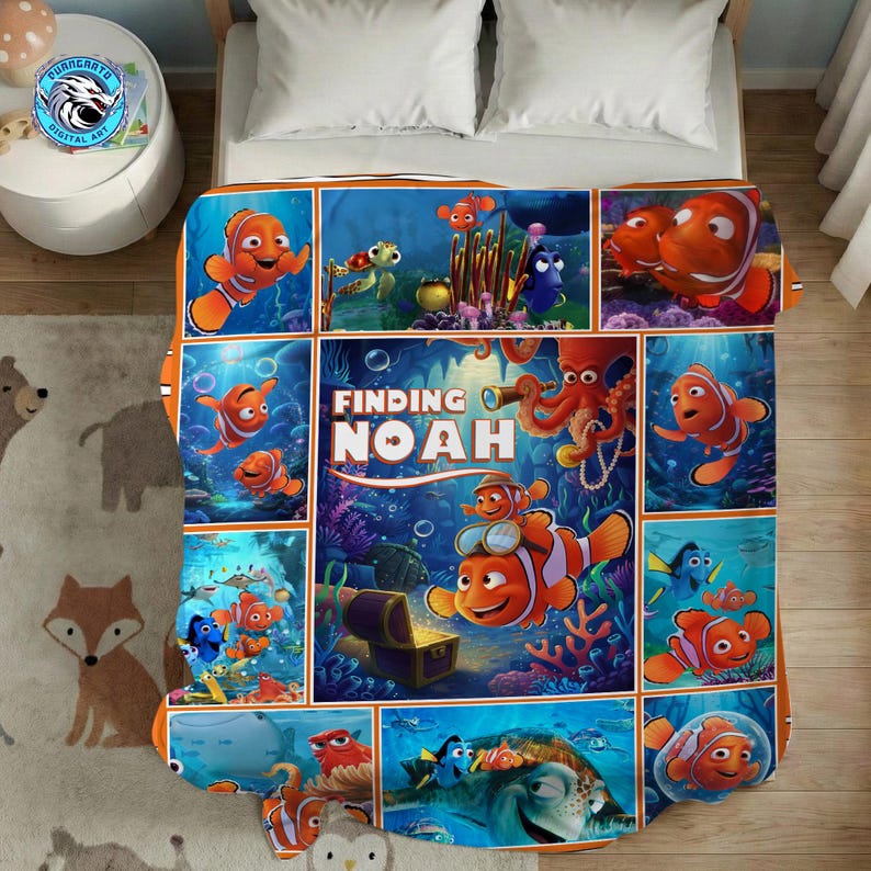 Personalized Finding Nemo Blanket, Custom Ocean Nursery Throw for Boys ...