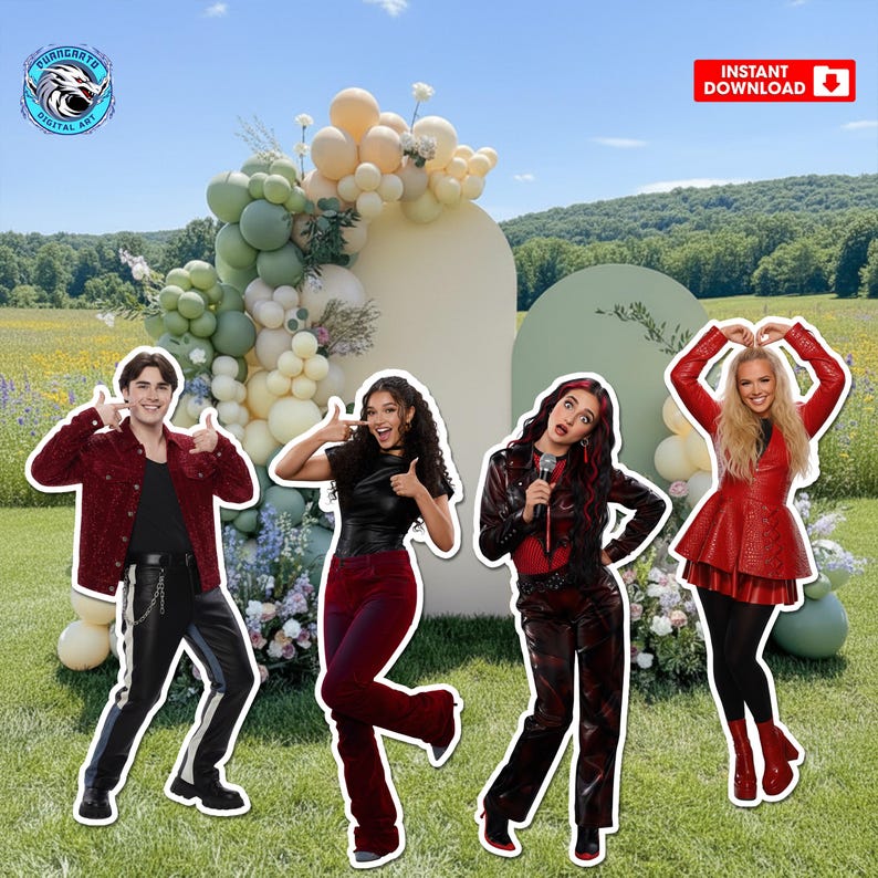 Descendants Zombies 4 Party Cutouts: Disney Birthday Decorations ...