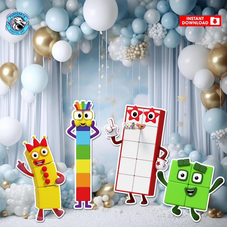 Numberblocks Cutout: Number Blocks Party Decorations, Birthday Party ...