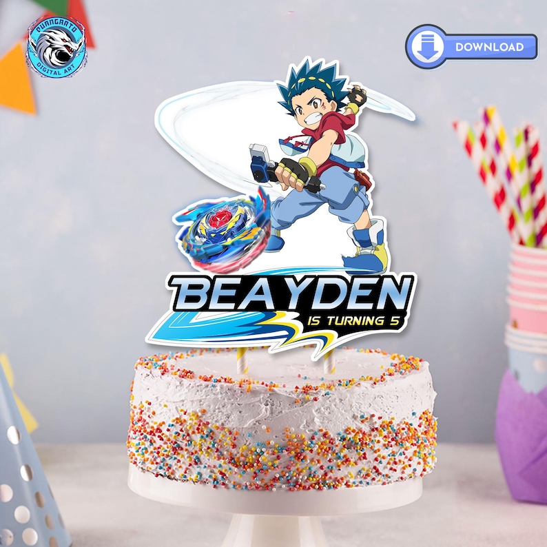 Beyblade Cake Topper: Birthday Party Decorations (digital Download) - Etsy