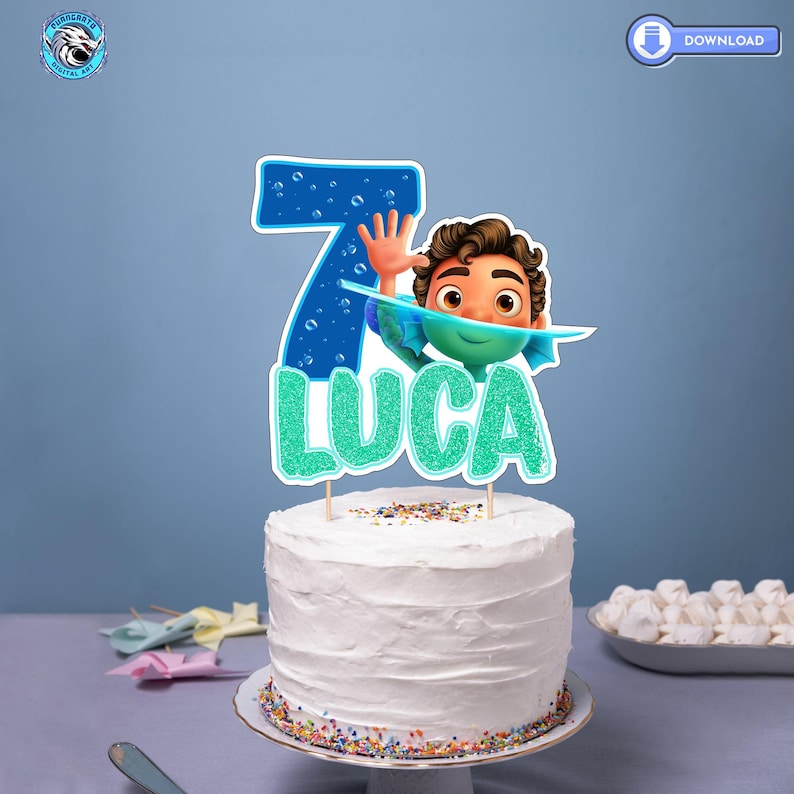Luca Birthday Cake Topper: Personalized Party Decor (digital Download ...