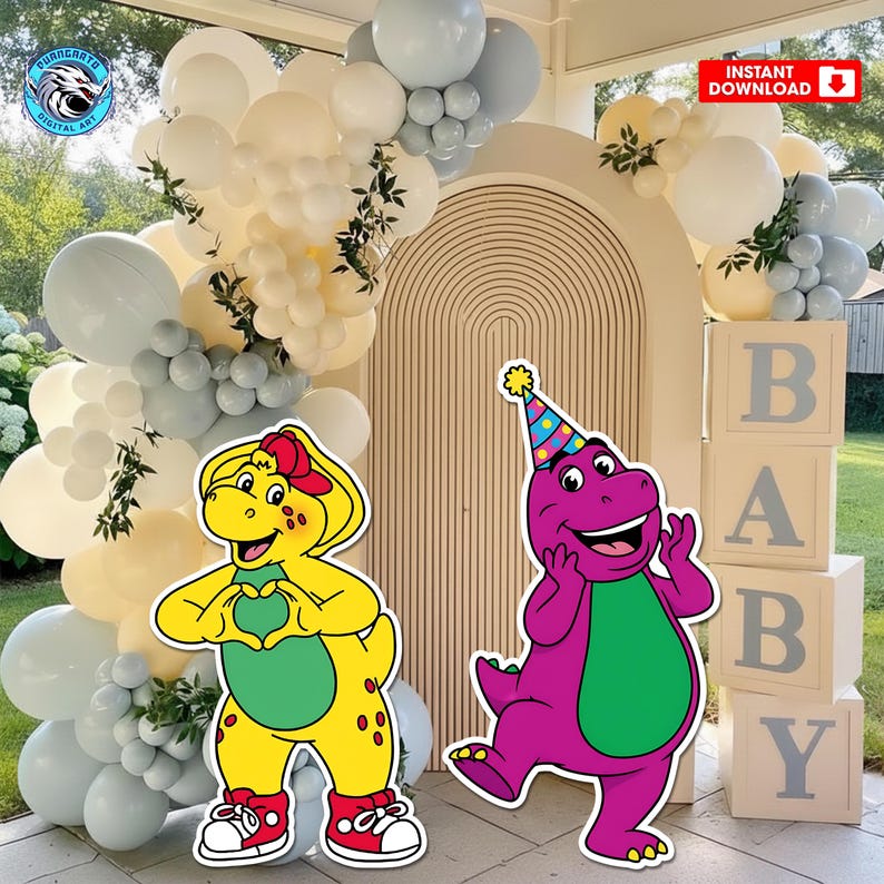 Barney and Friends Cutouts: Birthday Party Decorations (instant ...