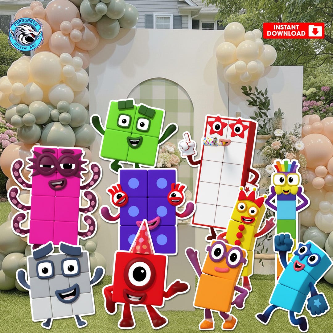 Numberblocks Cutout: Number Blocks Party Decorations, Birthday Party ...