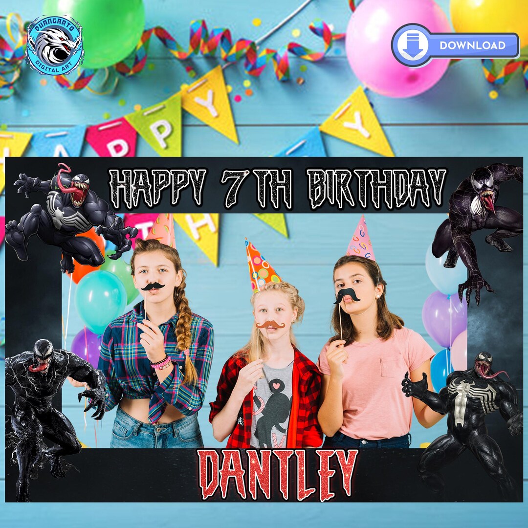 Venom Birthday Photo Booth Frame Digital File, Custom Birthday Photo ...