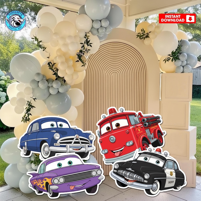 Cars Movie Cutout Set: Birthday Party Decorations (digital Download) - Etsy