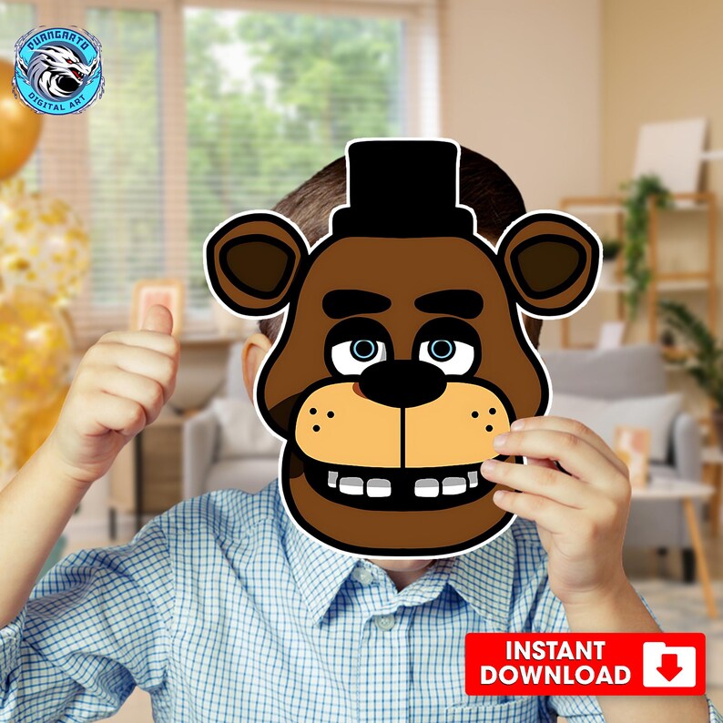 Five Nights at Freddy's Photo Booth Props, FNAF Birthday Party (instant ...